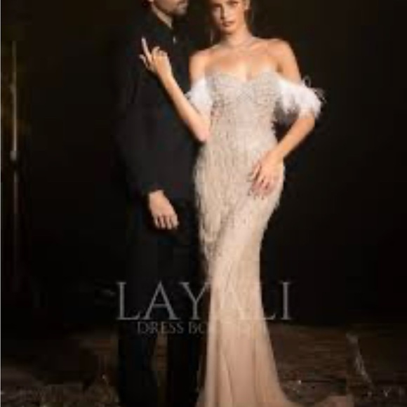 layali boutique | Dresses | Elegant Cream Evening Dress | Poshmark